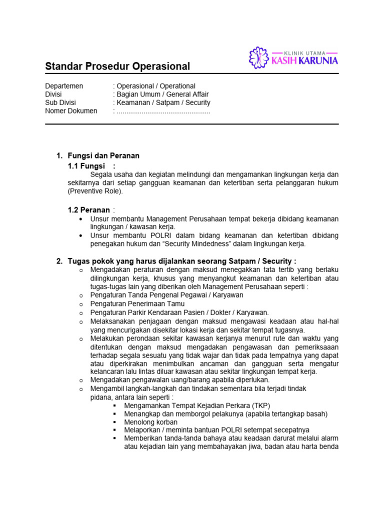 Prosedur Keamanan dan APAR Klinik | PDF