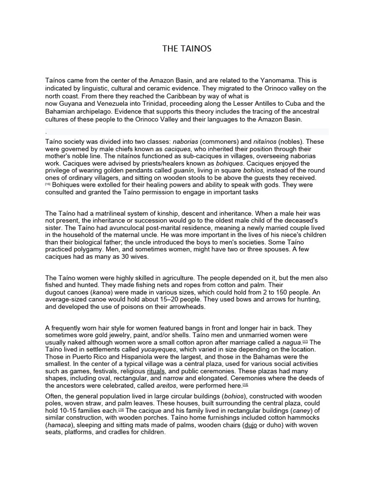 The Tainos | PDF