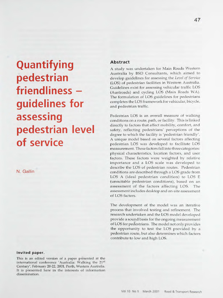 Pedestrian Level of Service Guidelines | PDF | Pedestrian | Road