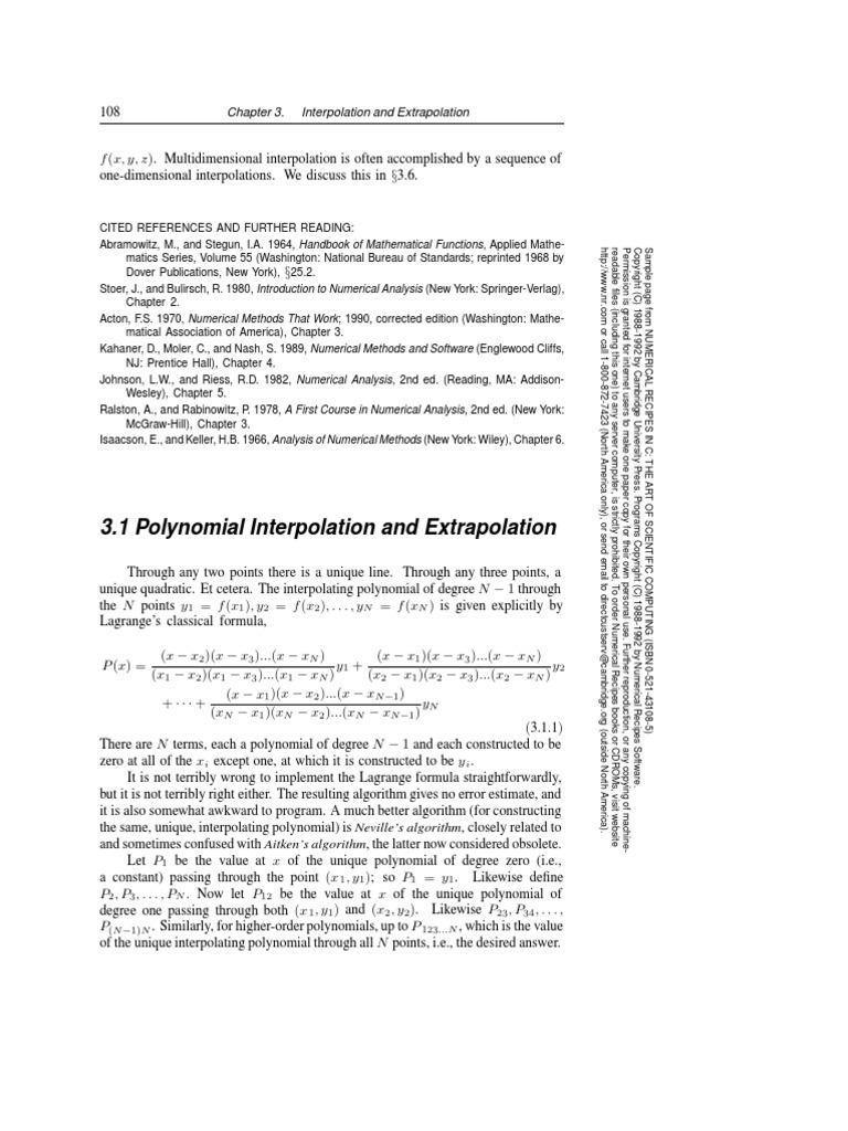 Interpolation and Extrapolation | PDF | Numerical Analysis | Power Series
