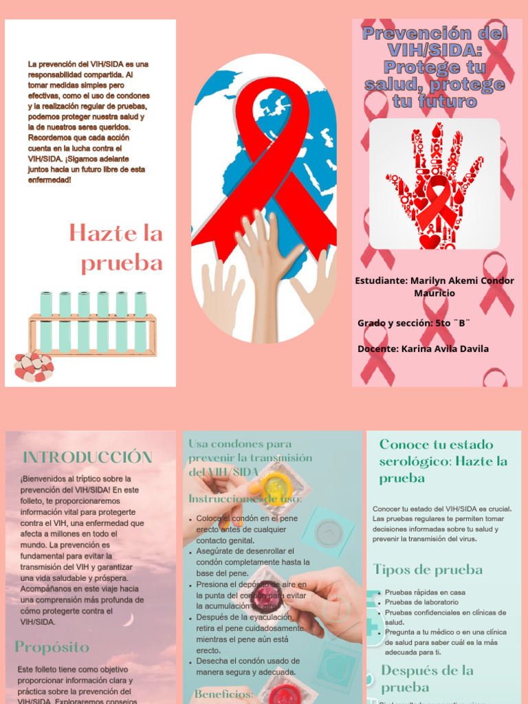 Folleto Tríptico Informativo Datos Sida/vih | PDF | VIH / SIDA | Condón