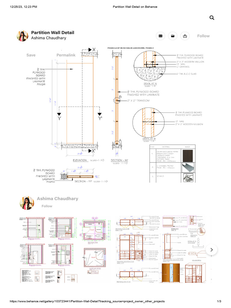 Partition Wall Detail Drawing | PDF | Social Information Processing ...