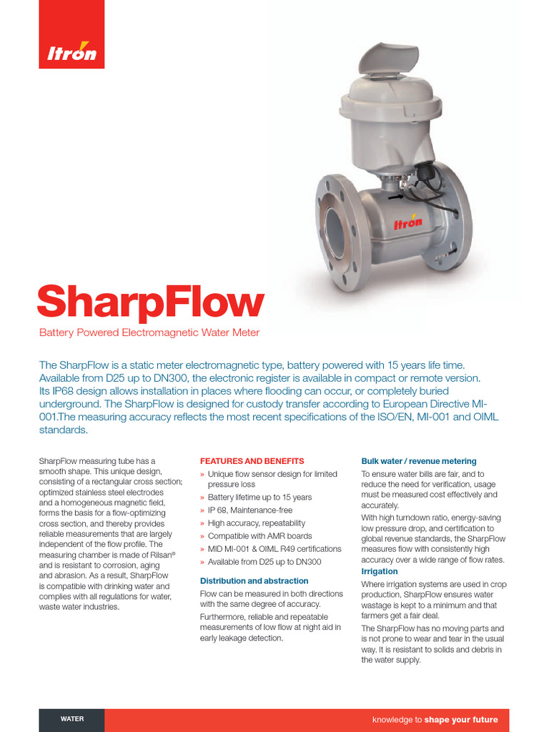 SharpFlow (Battery) | Download Free PDF | Flow Measurement | Water