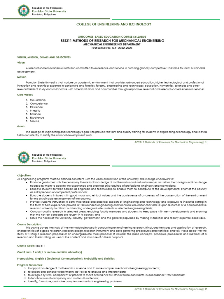 Research Methods for Mechanical Engineering | PDF | Engineering ...