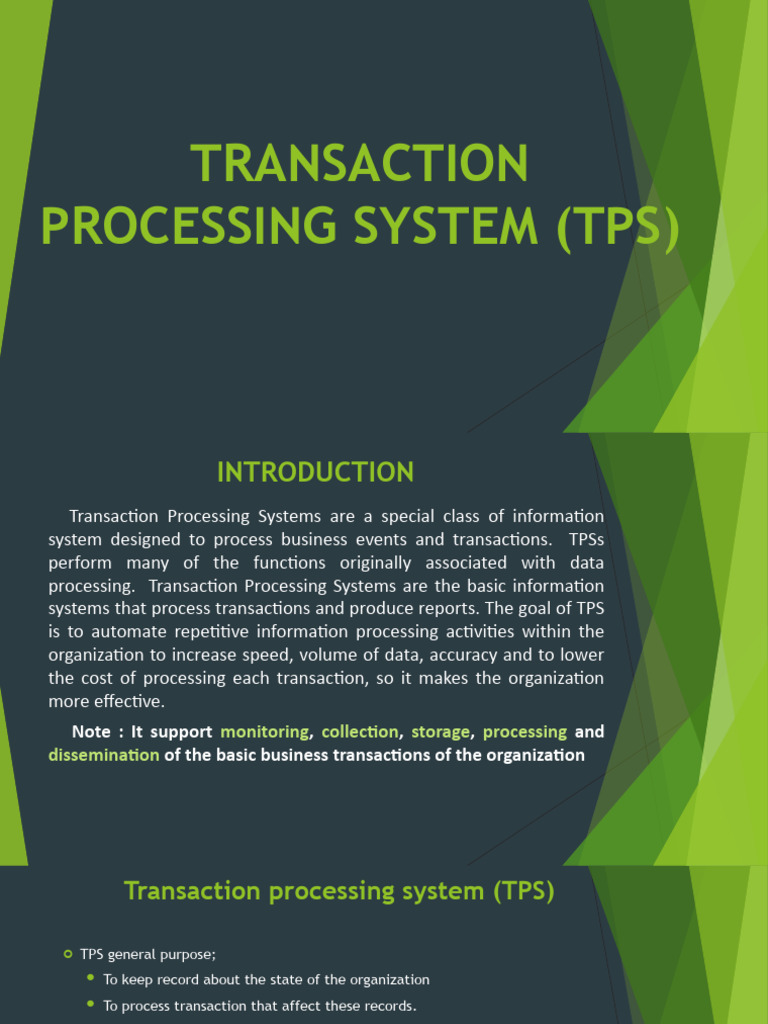Transaction Processing System (TPS) | PDF | Accounts Payable | Database Transaction
