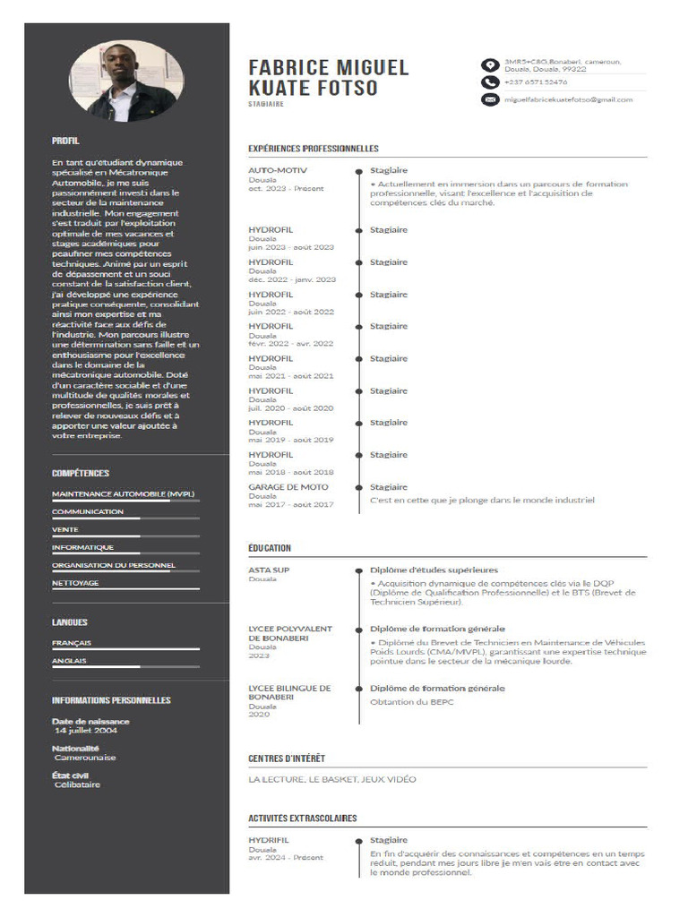 Mon CV | PDF