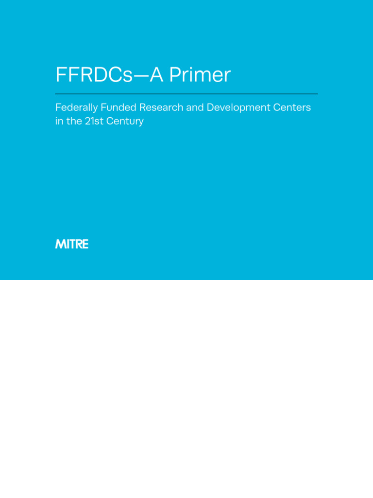 Understanding Federally Funded R&D Centers | PDF
