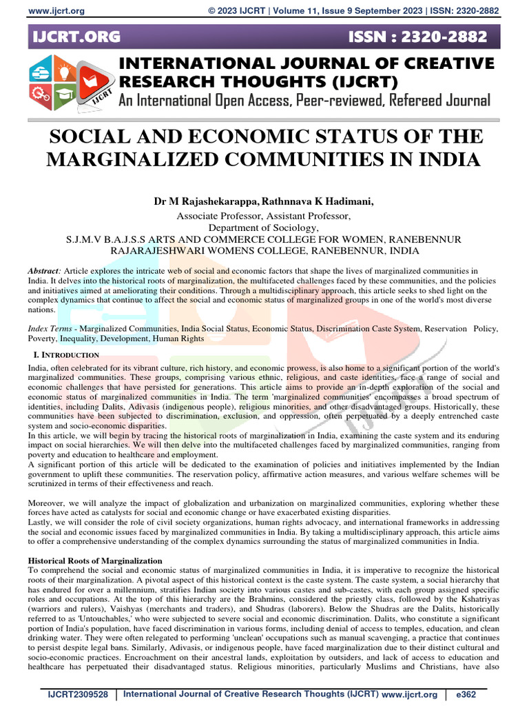 Marginalisation | PDF | Social Exclusion | Human Rights