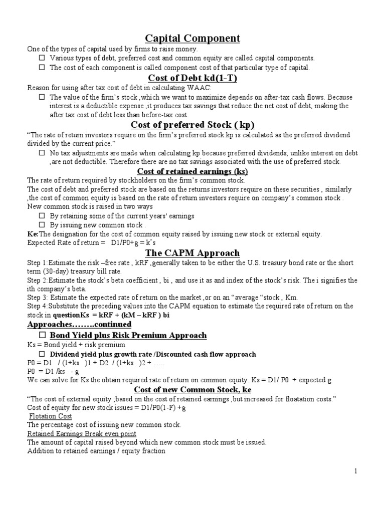 Understanding Capital Components | PDF