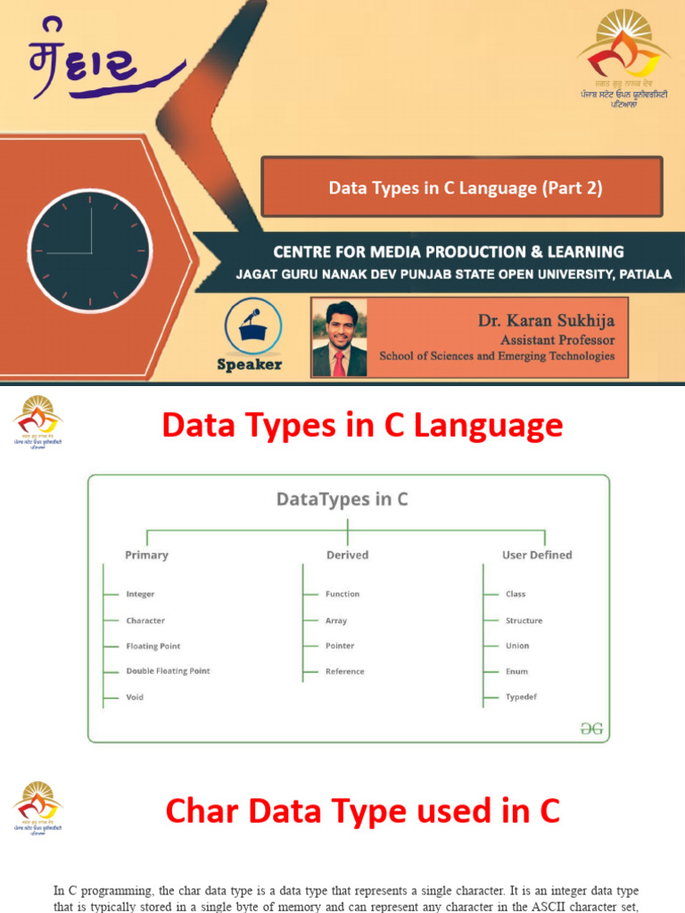 Data Types in C Language (Part 2) | PDF