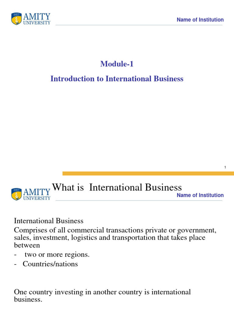 Ch-1 Intro To IB | PDF | Market (Economics) | Globalization