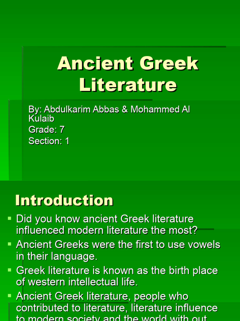 Ancient Greek Literature | PDF | Greek Literature | Poetry