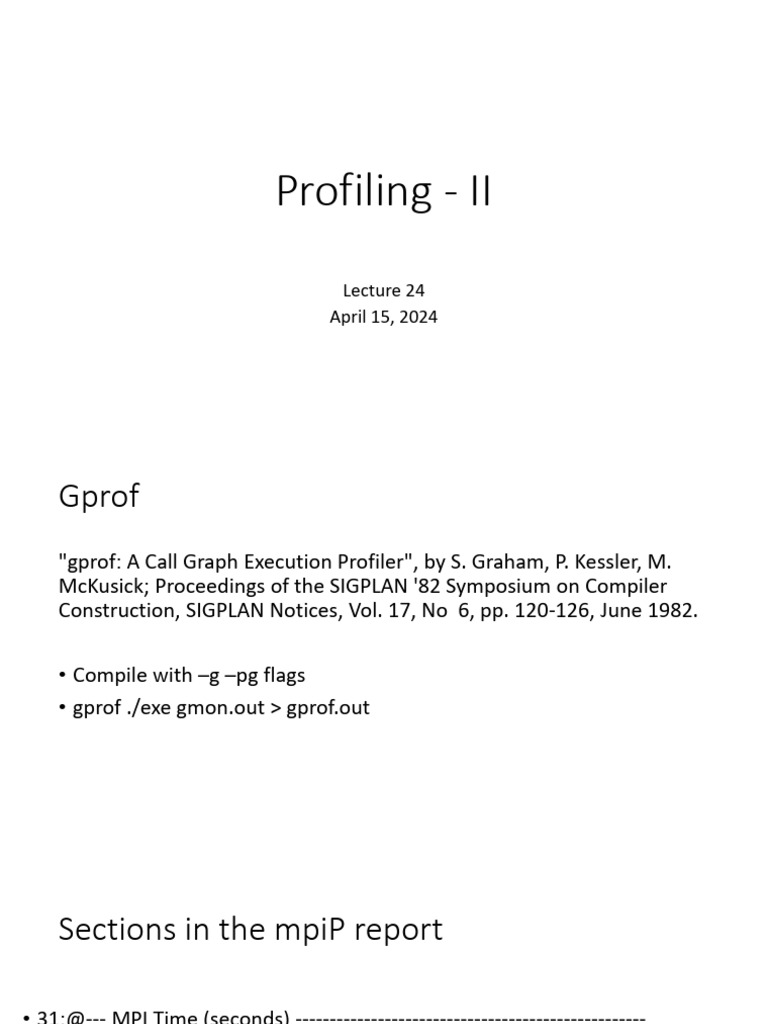 24.Profiling II | PDF | Message Passing Interface | Computer Programming
