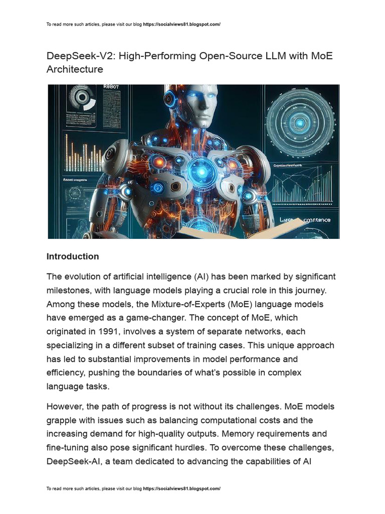 DeepSeek-V2: High-Performing Open-Source LLM With MoE Architecture | PDF | Artificial ...