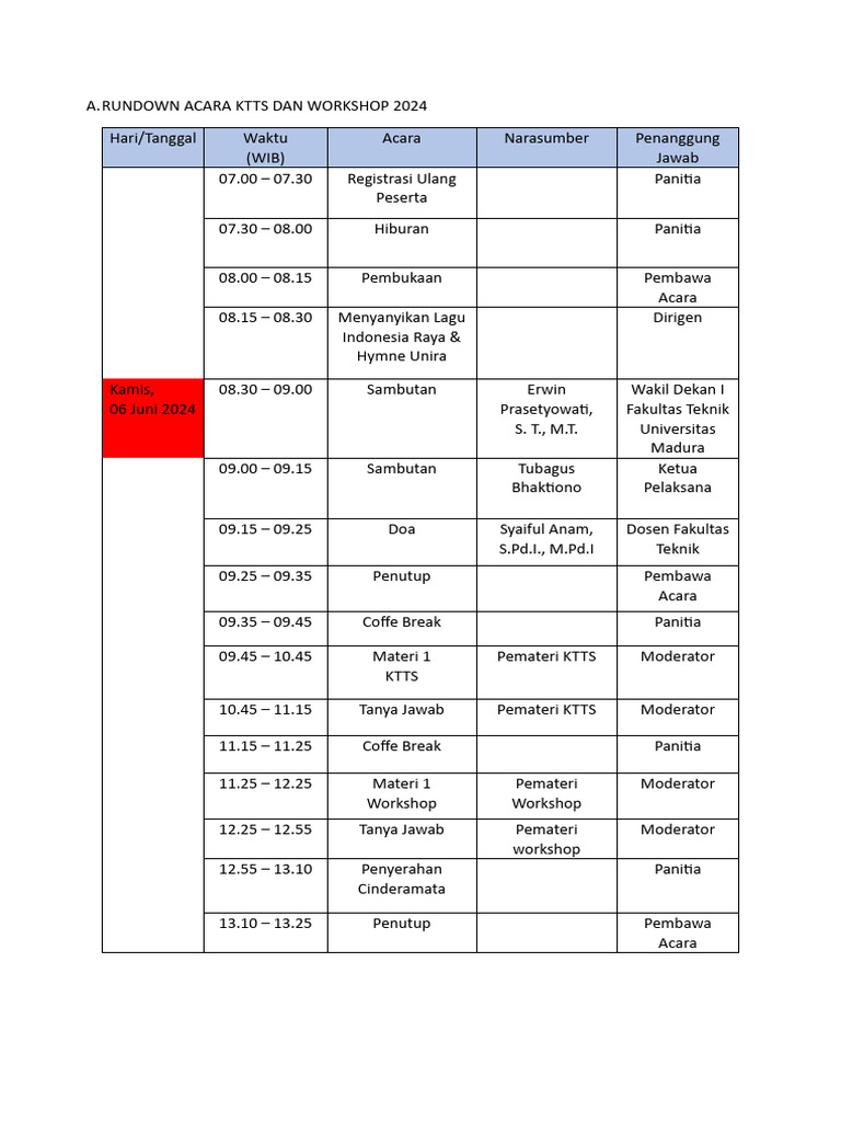 Rundown Acara Dies Natalis | PDF