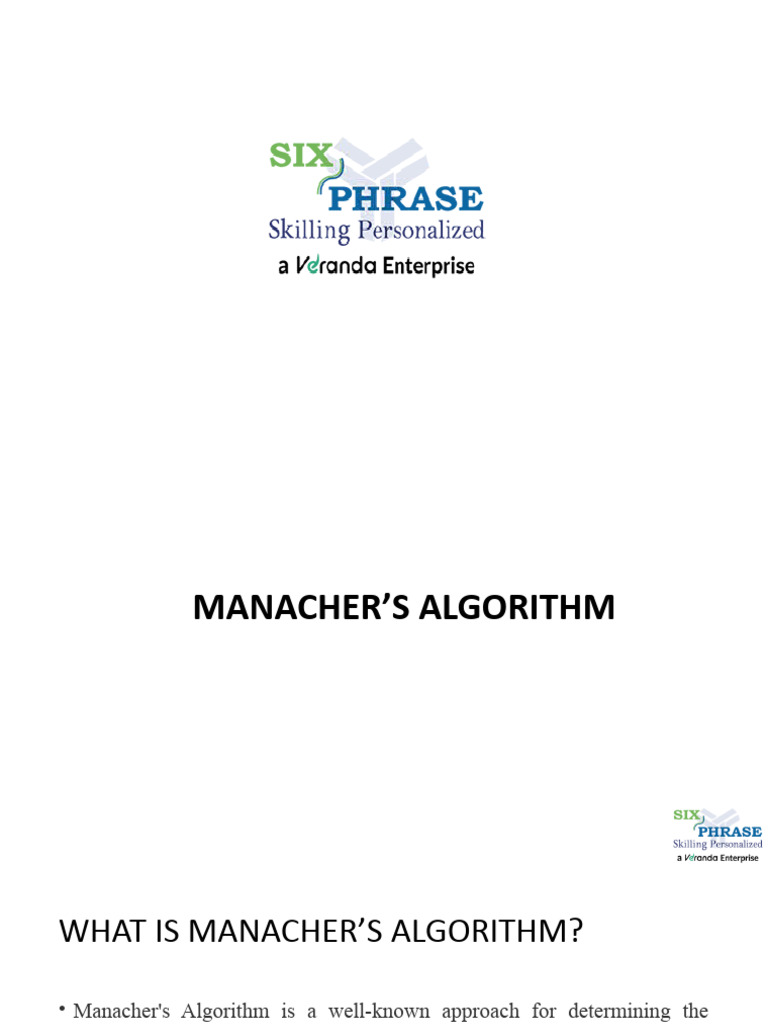 L30 - Manacher's Algorithm | PDF | Algorithms And Data Structures ... L30 - Manacher's Algorithm | PDF | Algorithms And Data Structures ...