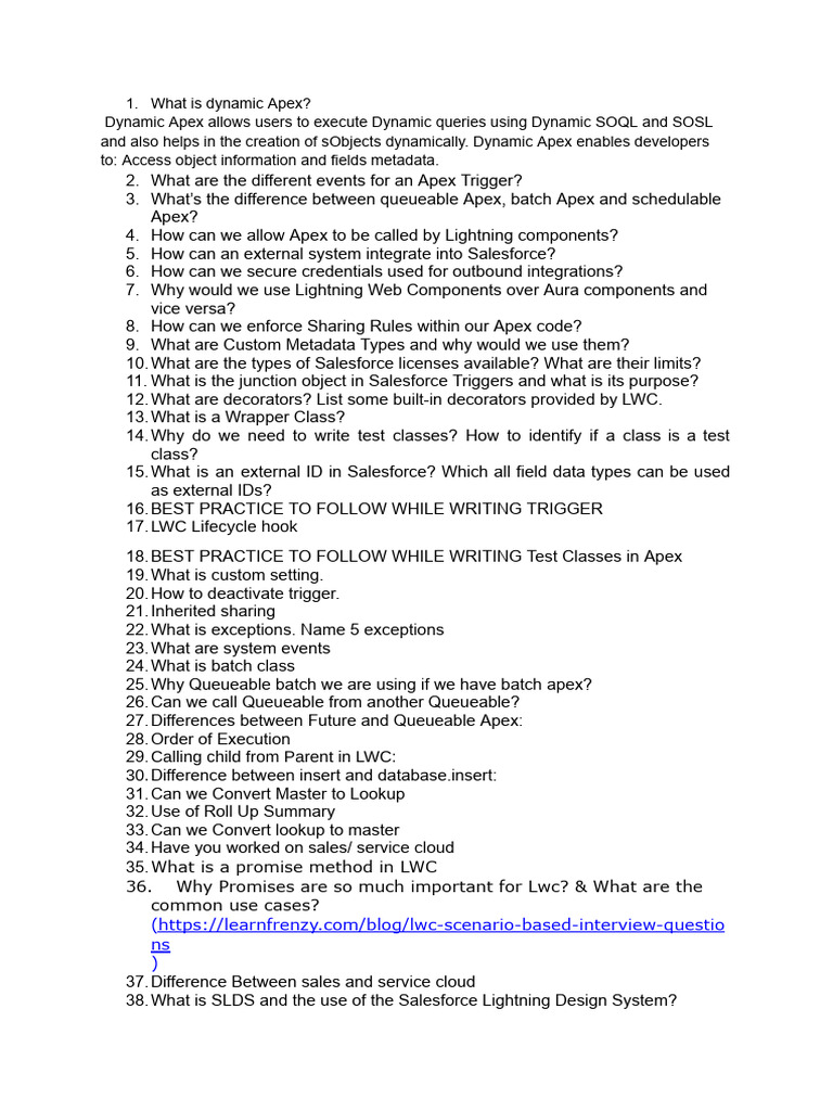 SFDC Interview Questions | PDF | Class (Computer Programming) | Metadata SFDC Interview Questions | PDF | Class (Computer Programming) | Metadata