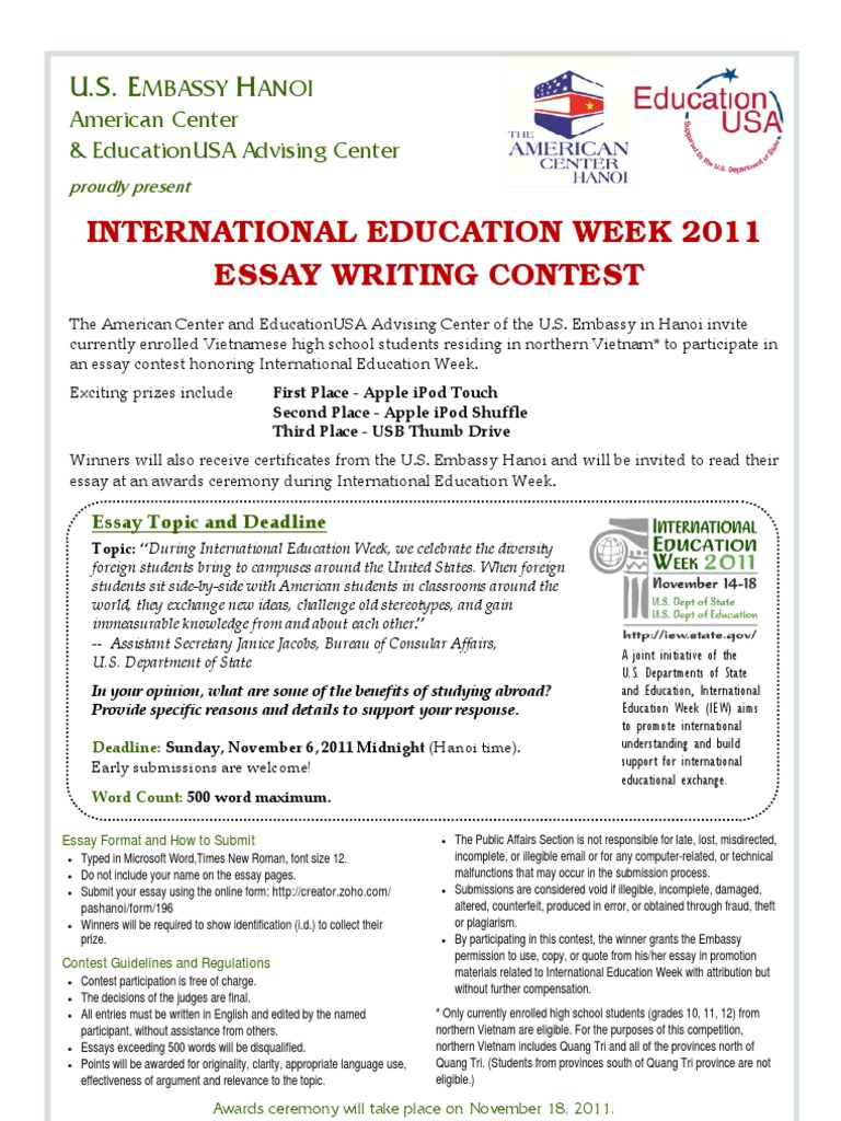 2011essay Contest Flyer | PDF | United States Department Of State | Essays