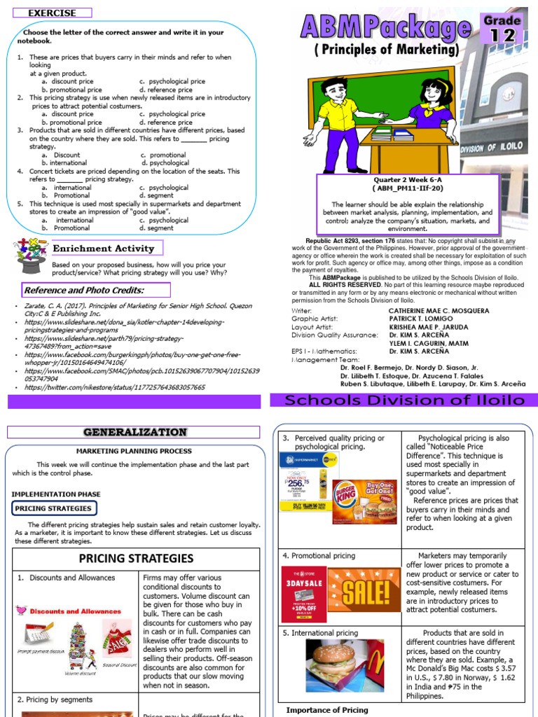 G12-Principles-of-Mktg-Q2WK6 (2) | PDF | Marketing | Sales G12-Principles-of-Mktg-Q2WK6 (2) | PDF | Marketing | Sales