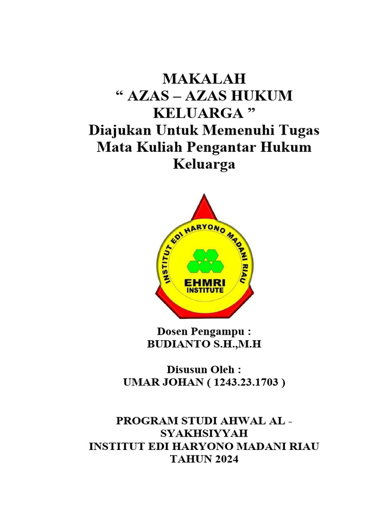 Umar Johan (Asas-Asas Dalam Hukum Keluarga) | PDF | Hukum | Agama & Spiritualitas
