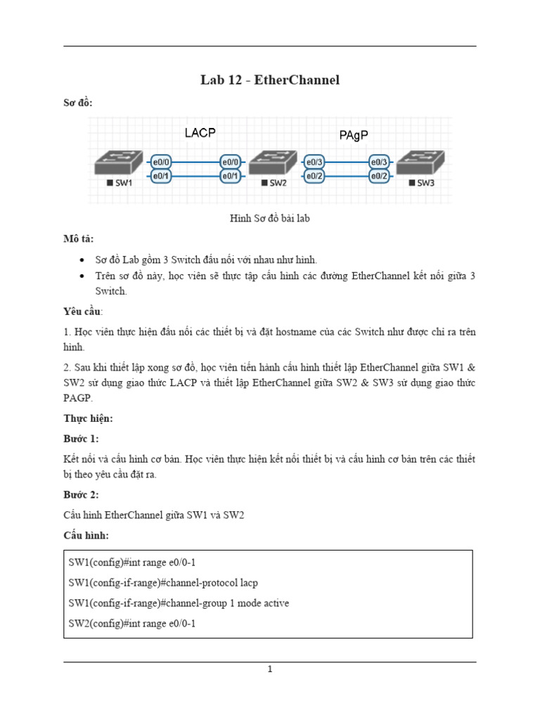 LAB 12 - ETHERCHANNEL v1 | PDF