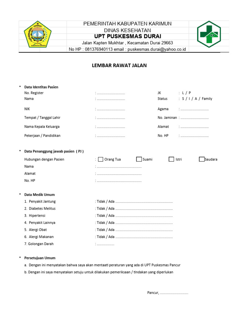 3.2.1 Form. Rawat Jalan Umum | PDF