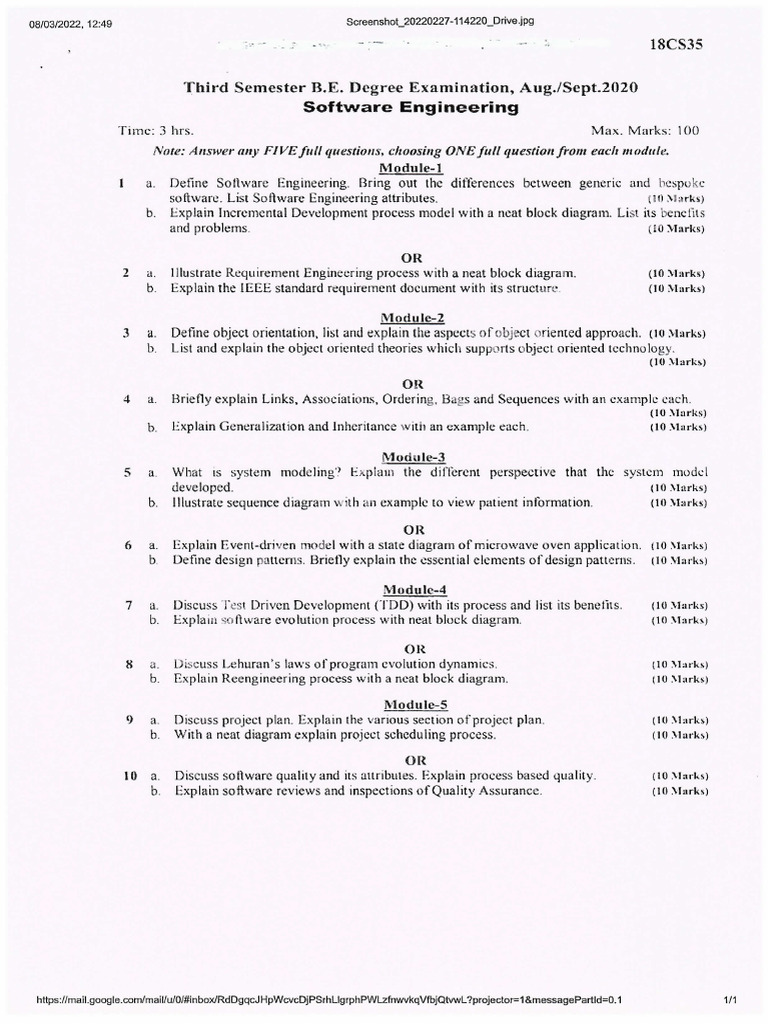 SE 18CS35 Backup | PDF