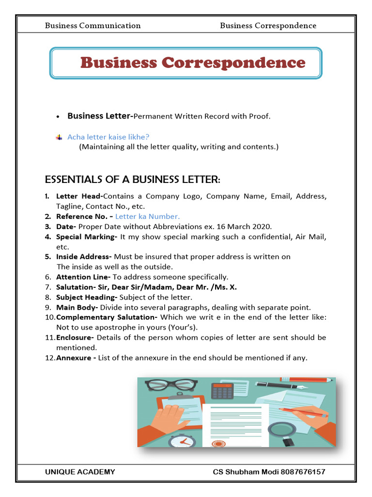 Business Correspondence: Essentials of A Business Letter | PDF | Information | Memorandum