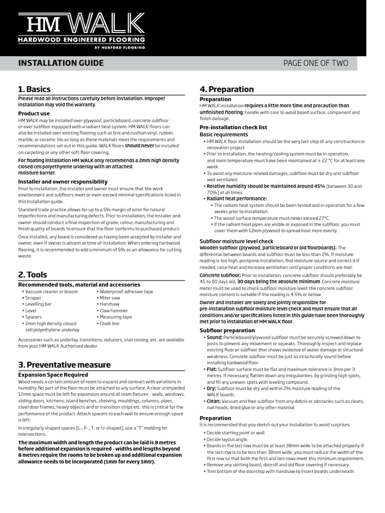 HM Walk Installation Guide Australia | Download Free PDF | Flooring ... HM Walk Installation Guide Australia | Download Free PDF | Flooring ...