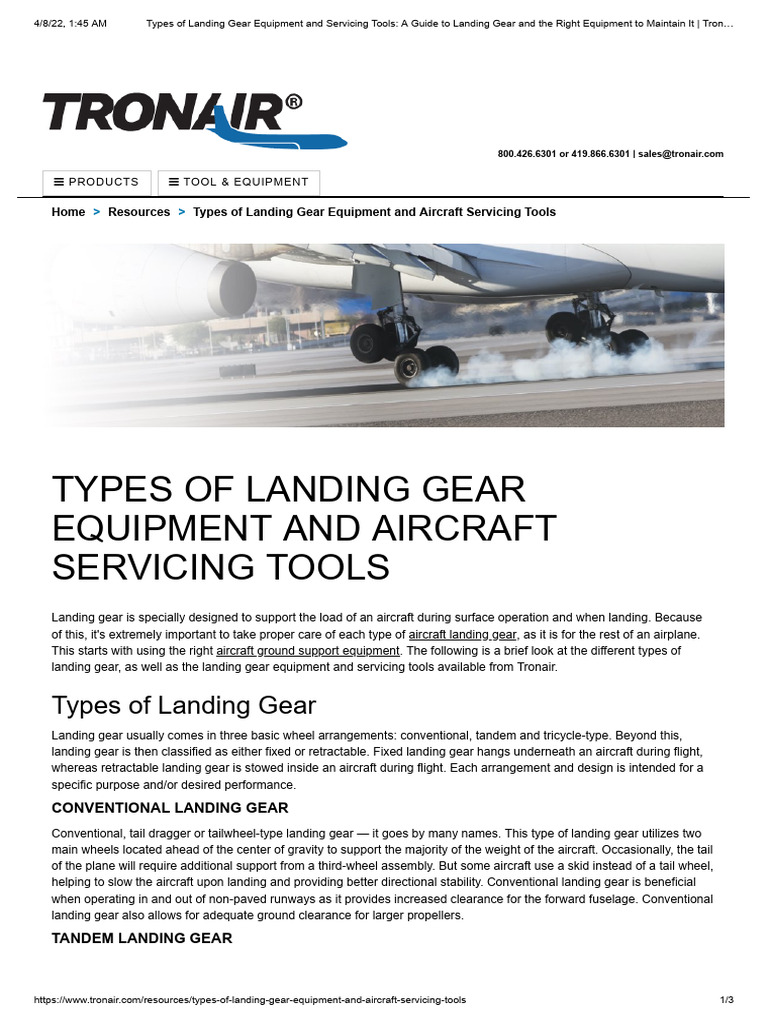 Aircraft Landing Gear Tools Guide | PDF | Landing Gear | Aircraft