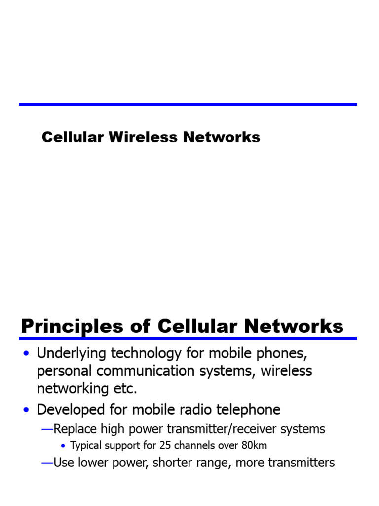 Cellular Wireless Networks 1 | PDF | Cellular Network | Channel Access Method