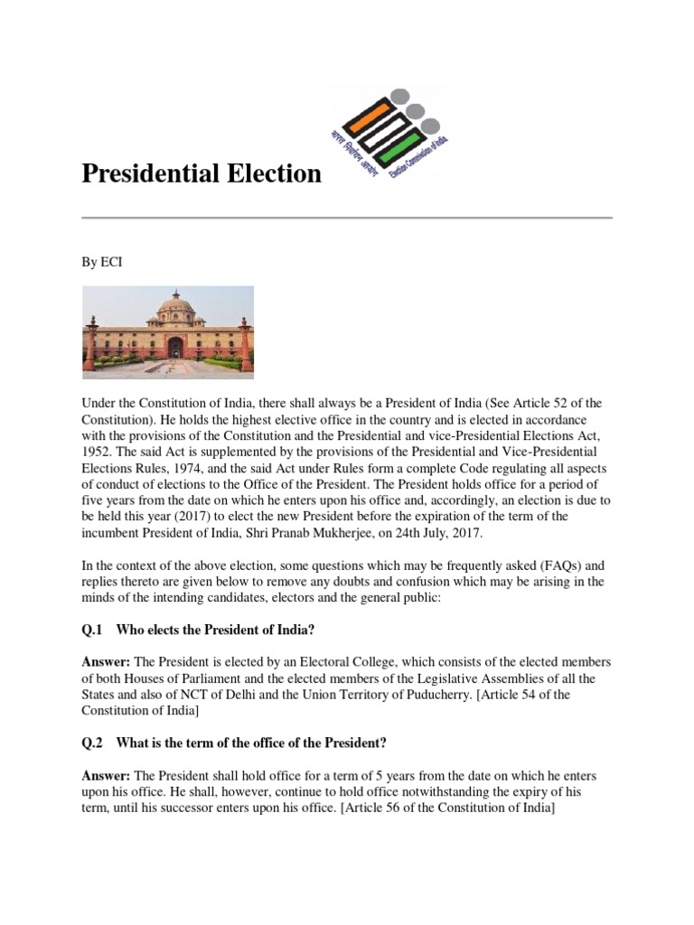 Presidential Election | PDF | Voting | Elections