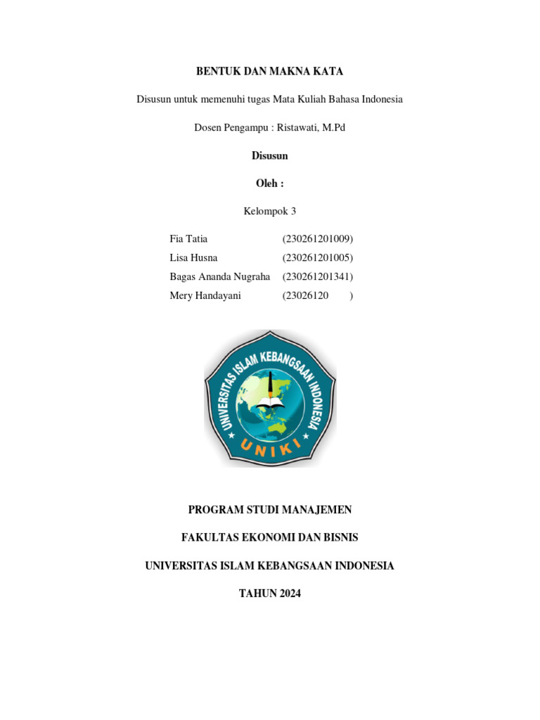 BENTUK DAN MAKNA KATA (Klompok 3) | PDF