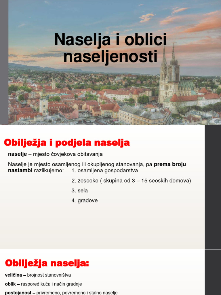 Naselja I Oblici Naseljenosti | PDF