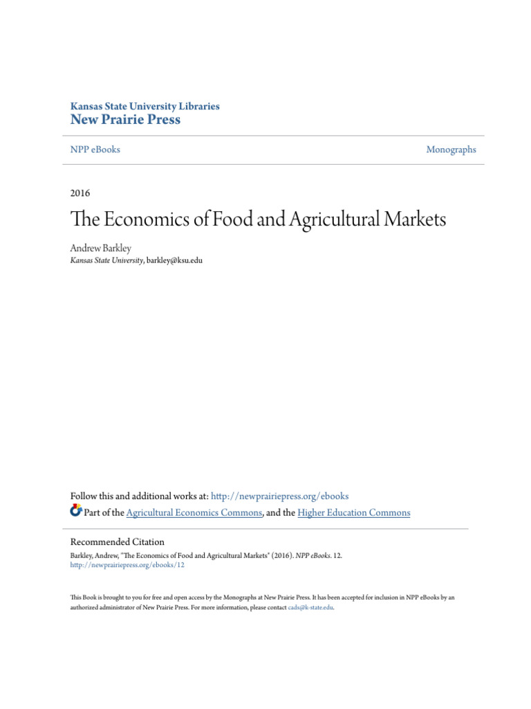 The Economics of Food and Agricultural Markets | PDF | Supply And ...