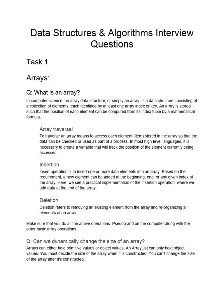 Dsa And Algo For Interview Pdf Pointer Computer Programming Time Complexity 
