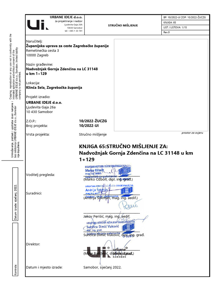 E 65 Ui Zuc Zagrebacka Zupanija Elaborat GORNJA ZDENCINA | PDF