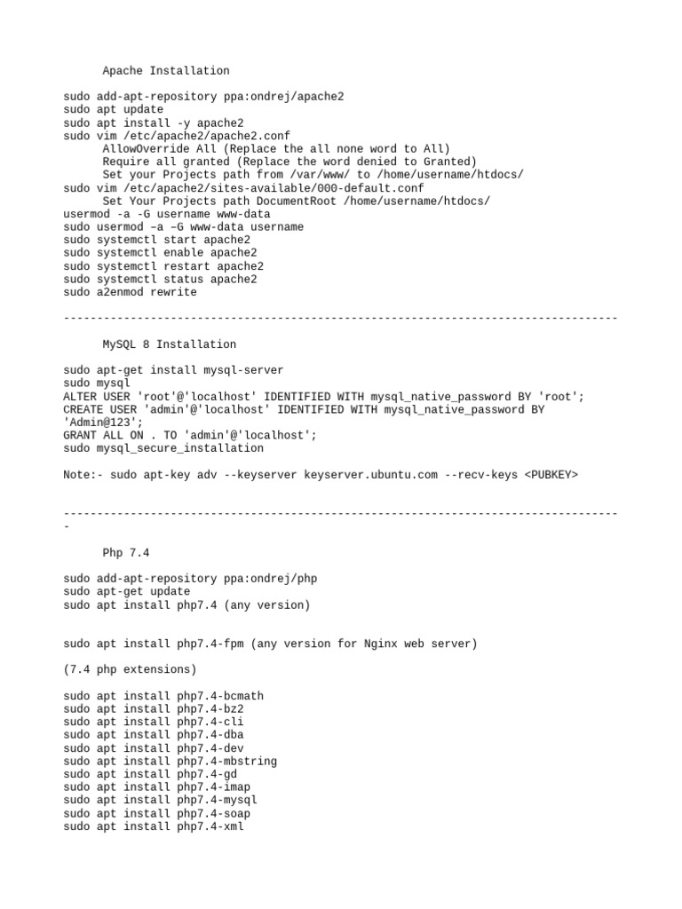 PHP Configuration Step by Step | PDF | Sudo | Php