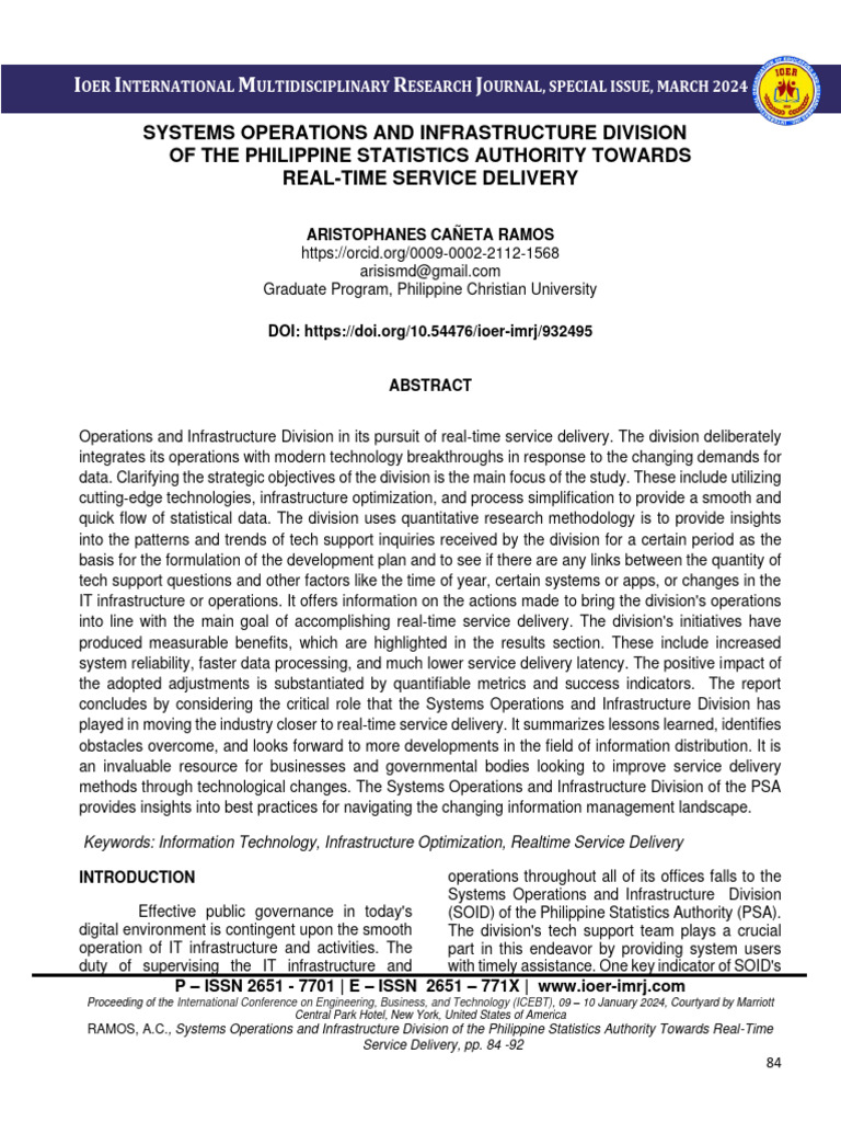 Systems Operations and Infrastructure Division of the Philippine ... Systems Operations and Infrastructure Division of the Philippine ...