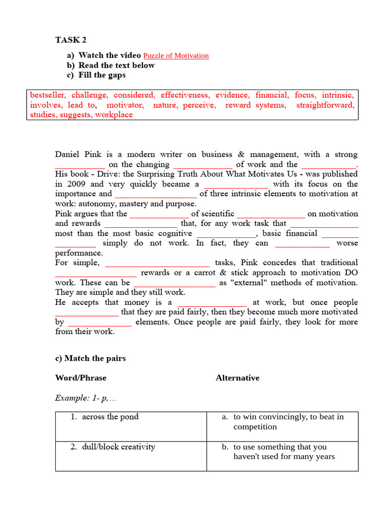 TASK 2 | PDF | Motivational | Motivation