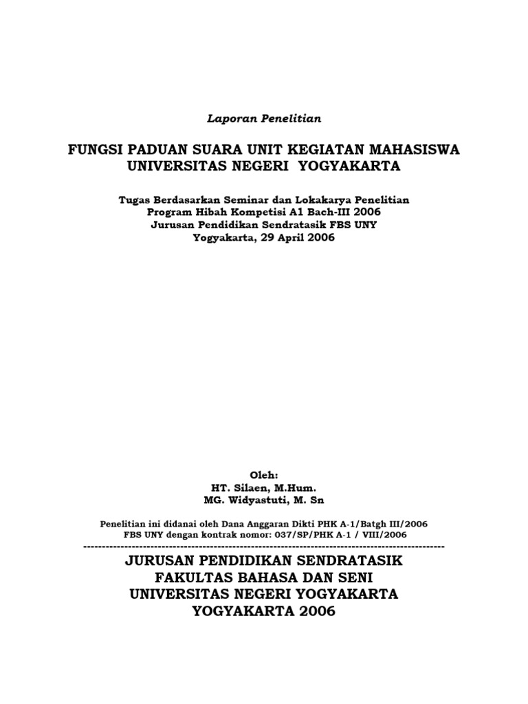 Fungsi Paduan Suara Unit Kegiatan Mahasiswa Universitas Negeri ...