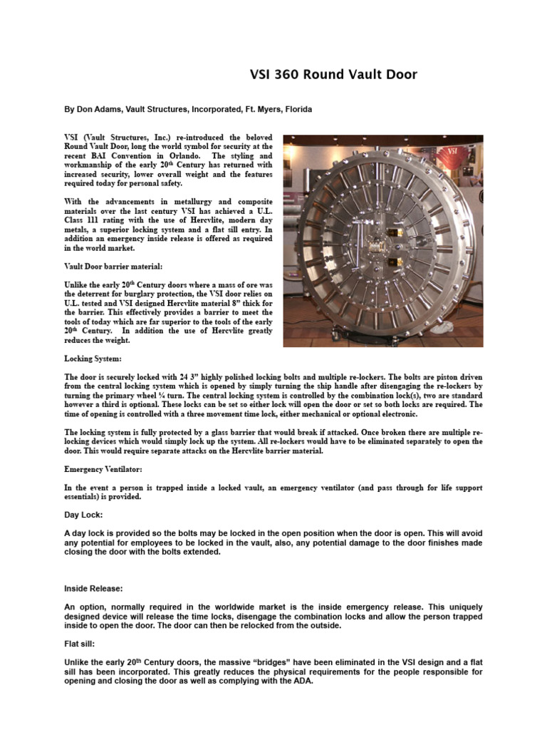 Round Vault Door | PDF | Bank Vault | Door