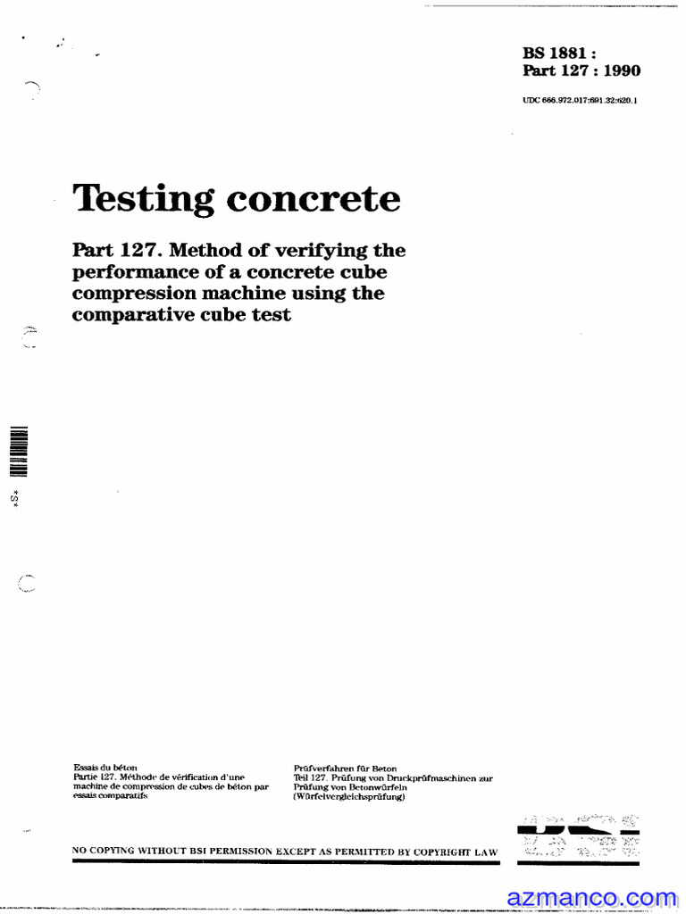 BS 1881-Part 127-90 | PDF | Concrete | Density