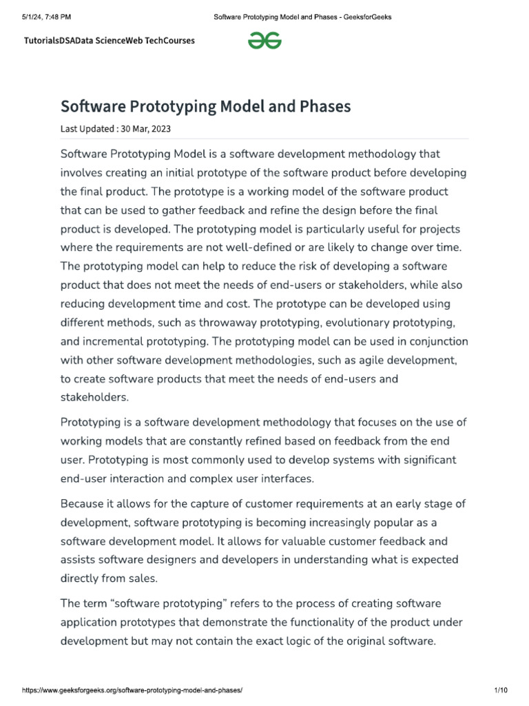 Prototype Model | PDF