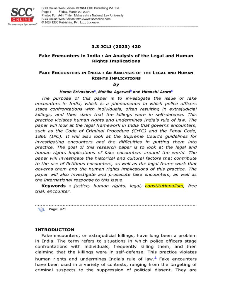 Consti HR-Fake Encounters | PDF