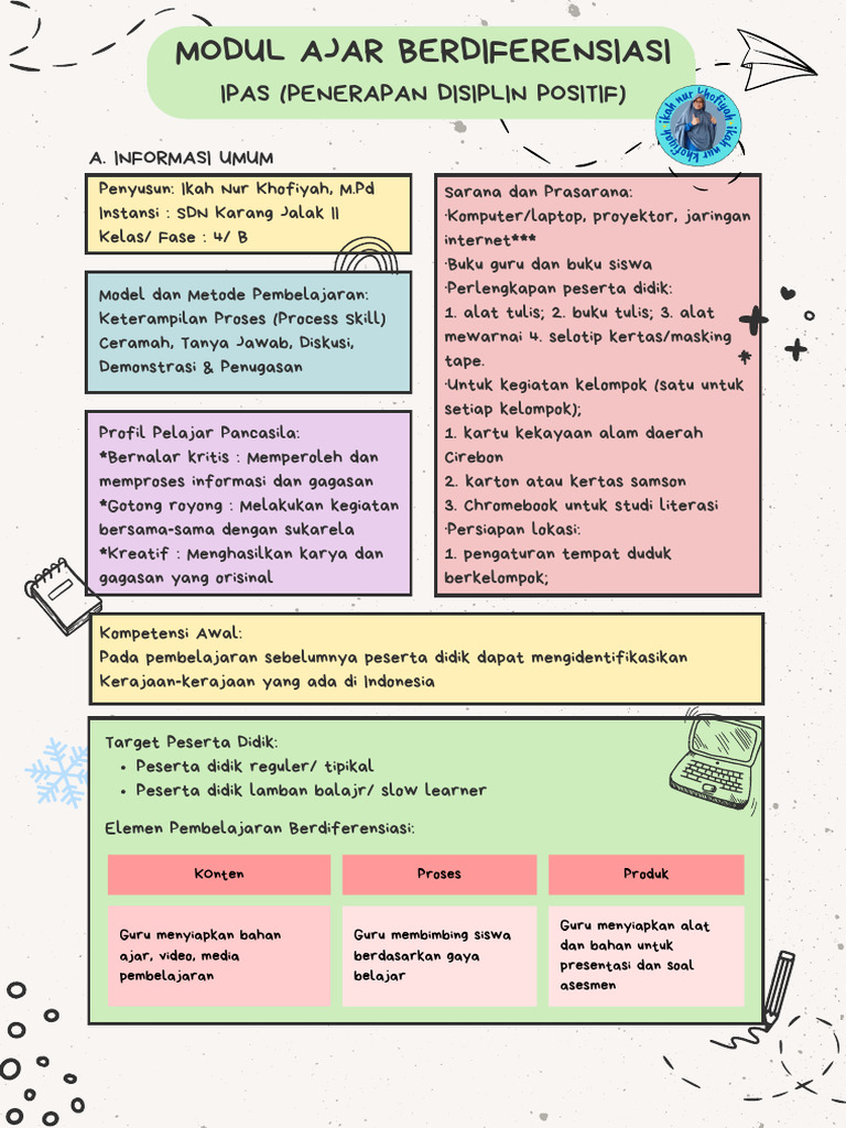 Modul Ajar Berdiferensiasi | PDF