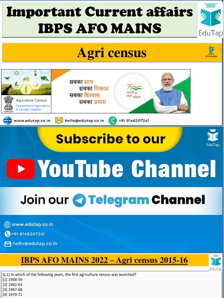 Agri Census | Download Free PDF | Agriculture | Food Industry