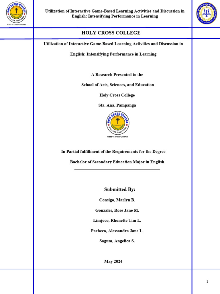 Group 4 Game Based Learning Final (1) | PDF | Learning | English As A ...