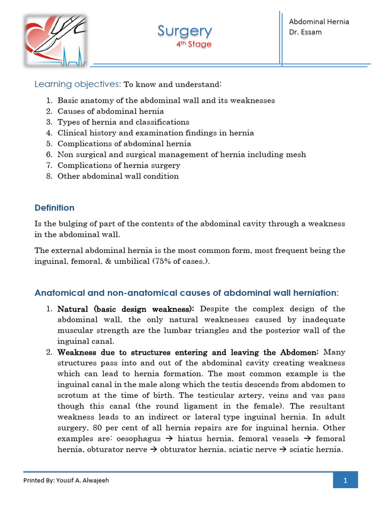 Abdominal Hernia | PDF | Medical Specialties