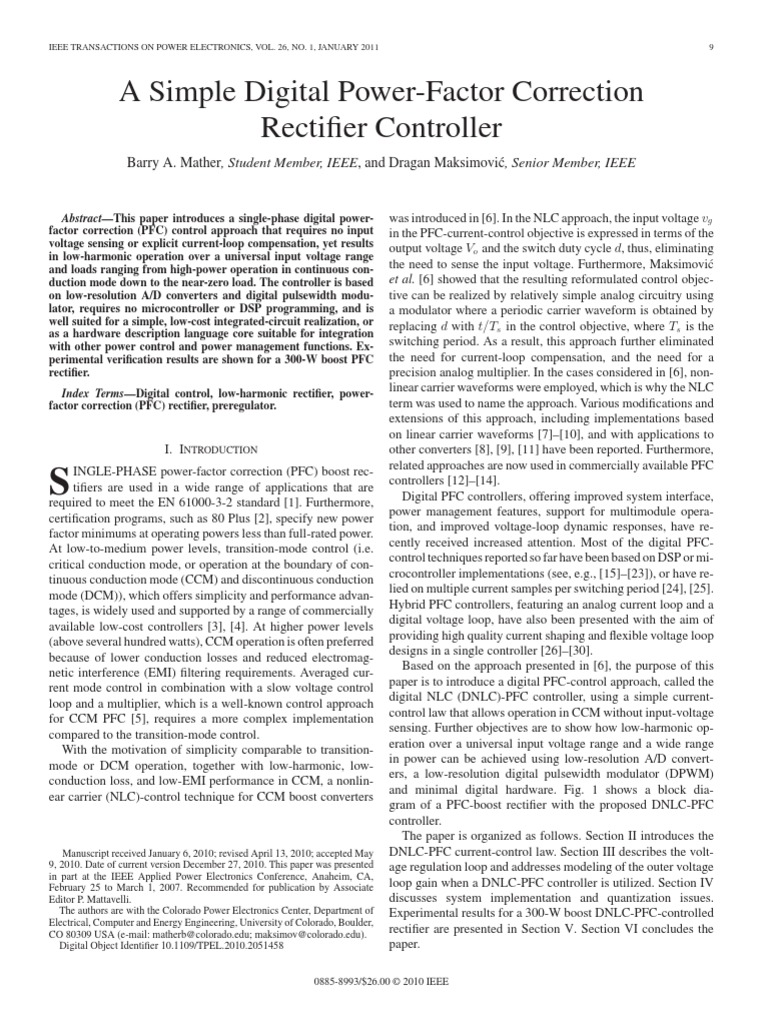 A Simple Digital Power-Factor Correction | PDF | Analog To Digital ...